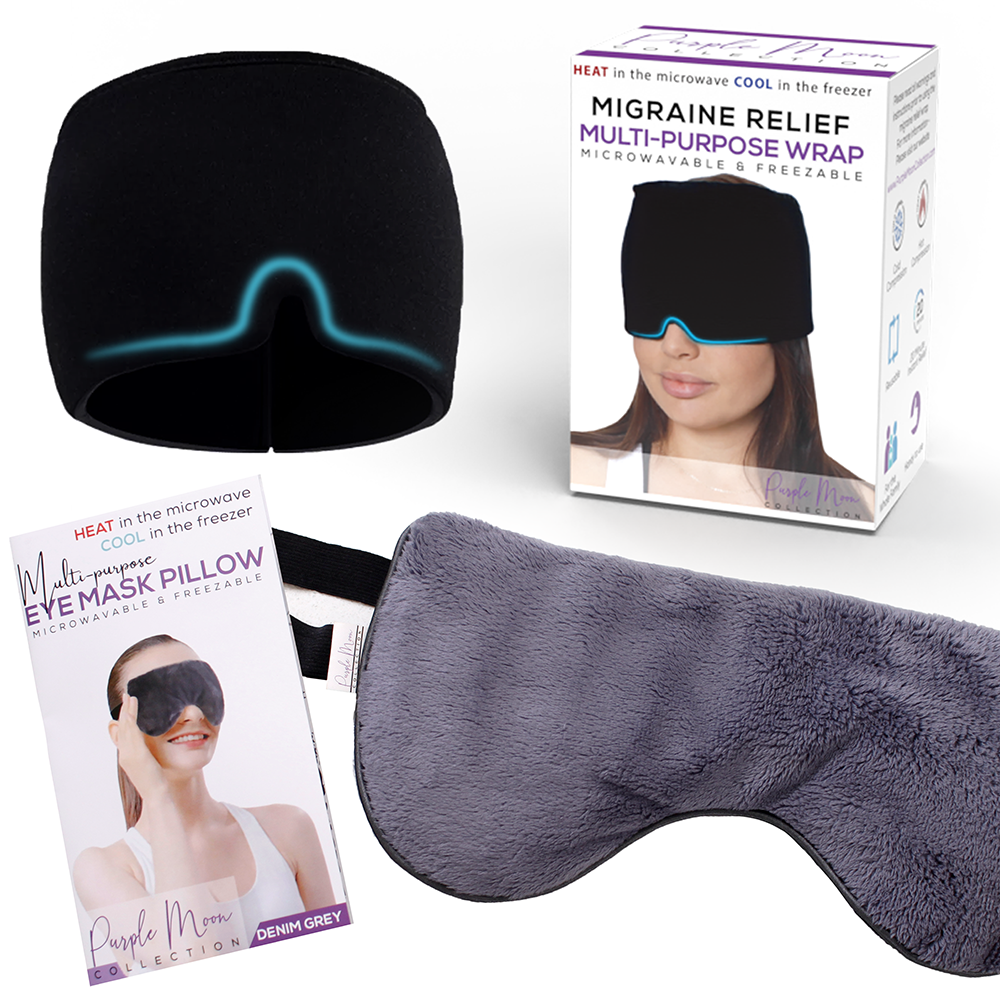 2pk Migraine Relief Cap & Dry Eyes Sleep Cover – PurpleMoon Collection