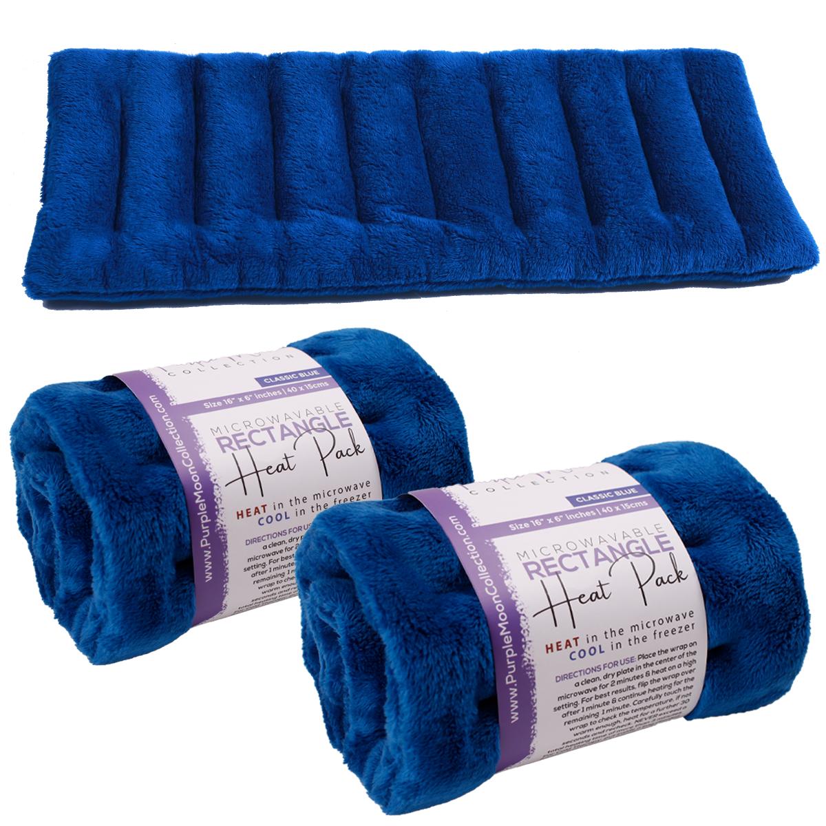 2pk Rectangle Heat Packs 40x15cm- Blue – PurpleMoon Collection