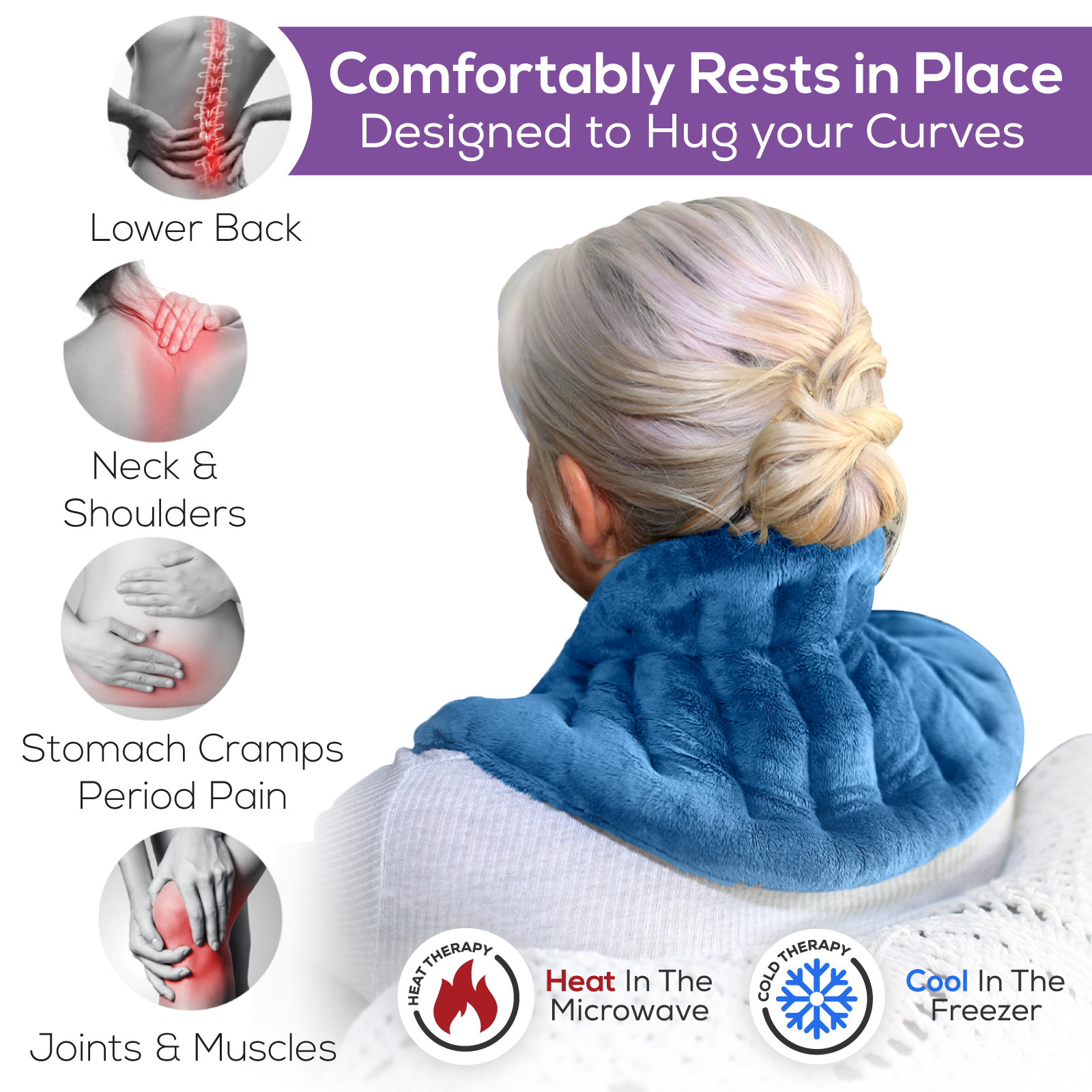 Purple Moon Collection Microwavable Heating Pads, Hot and Cold options ...